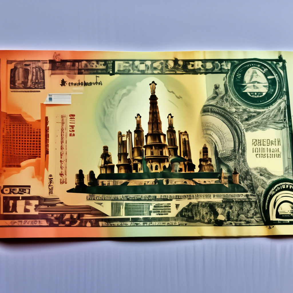 "Banknote, 1 brics, it shows, in the middle the inscription 1 BRICS ...