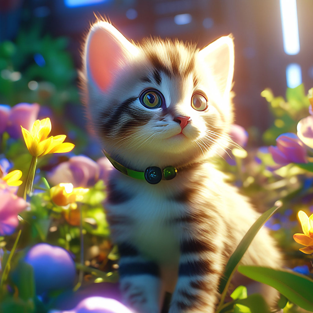 "КОТЁНОК -KITTEN - soft bright botanical, 2D, epic, beautiful, 3d, 32k ...
