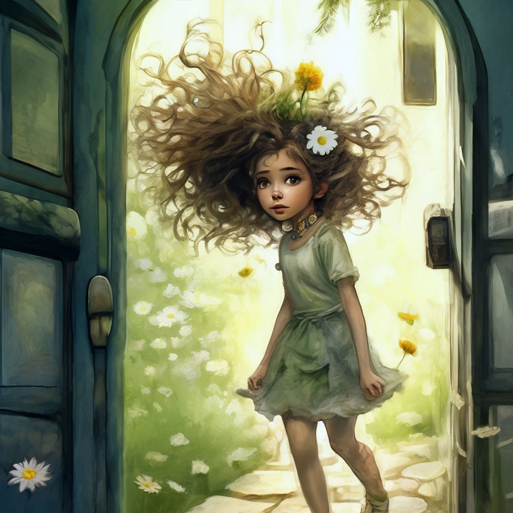 "Sketch, silly little eye, awkward, wild micro fairy with curls on her ...
