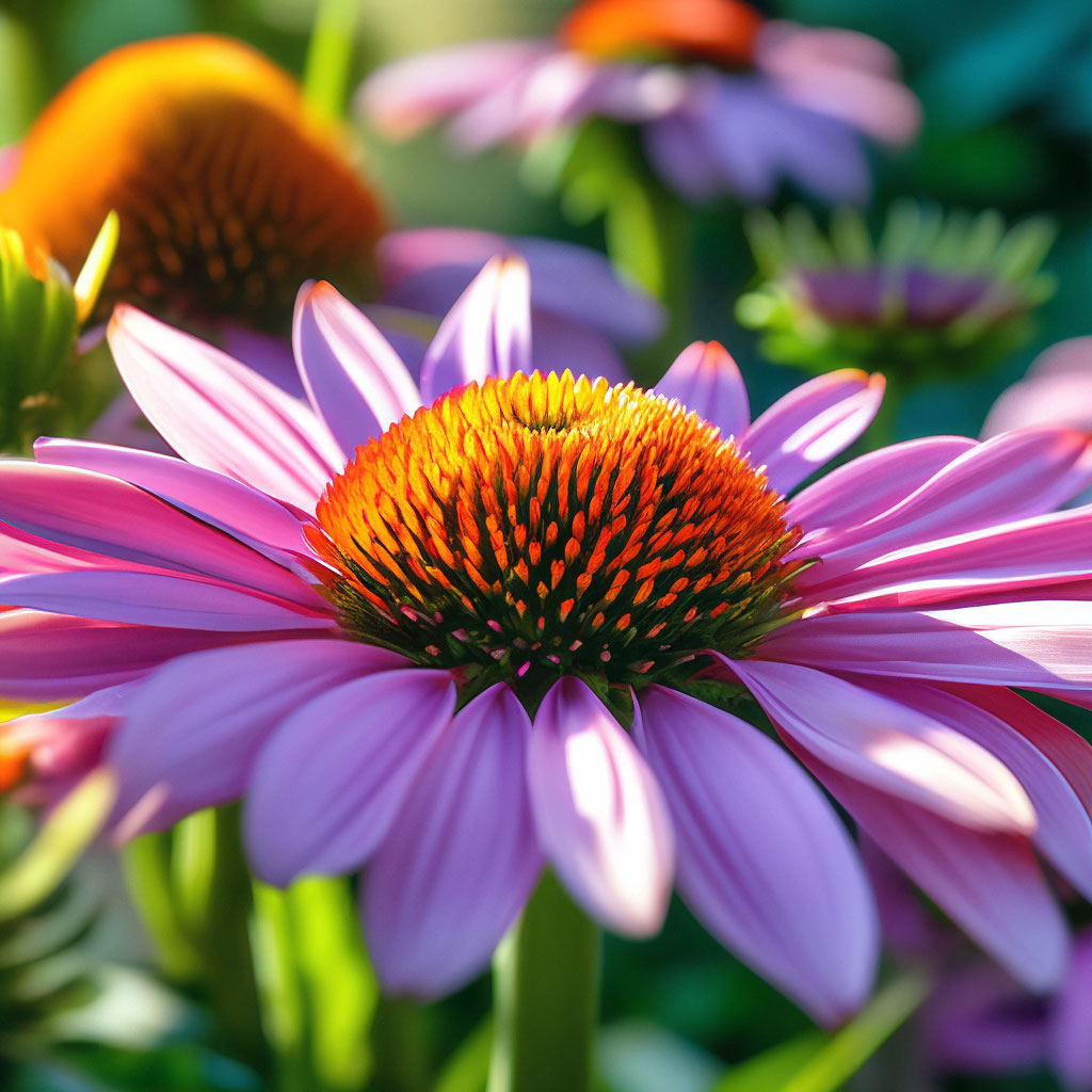 "ECHINACEA, blooming in your garden, close-up, realistic, professional ...