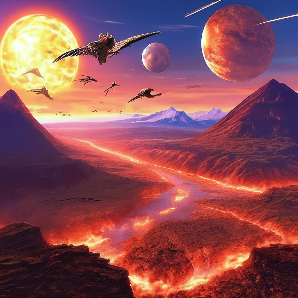"Surrealism of M.a red-hot planet, dried up rivers, volcano craters and ...