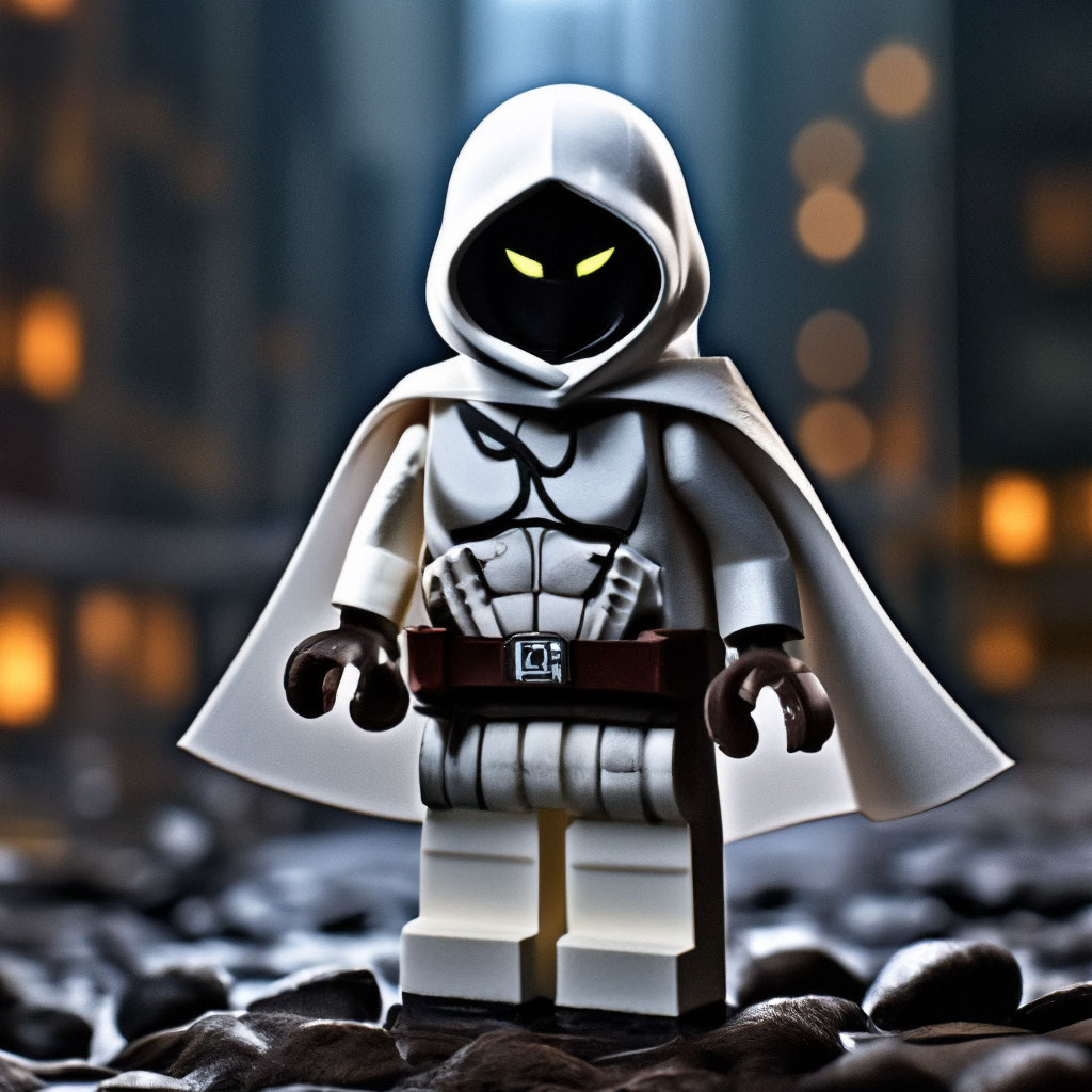 "Marvel 's moon knight , in the lego style" — image created in Shedevrum