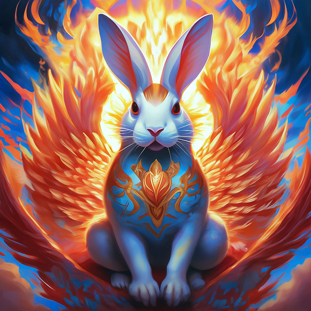 "The phoenix rabbit" — image created in Shedevrum
