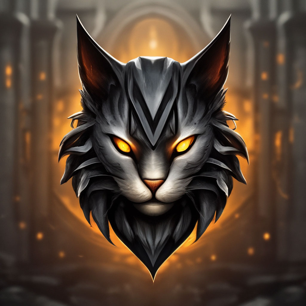 "Cat, logo, games, clan, community" — image created in Shedevrum