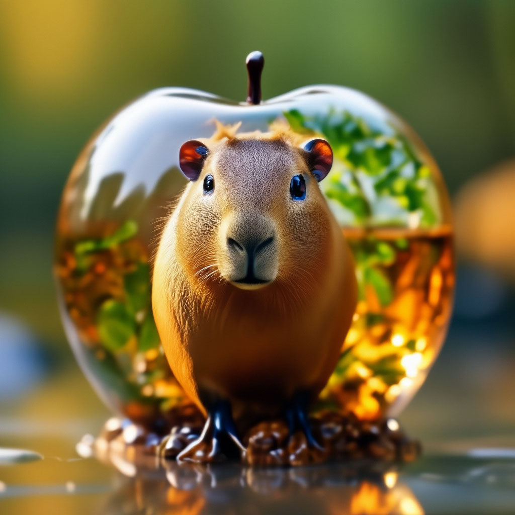 Anastasiyafedyaeva &@. Capybara in a crystal apple. Aesthetically ...