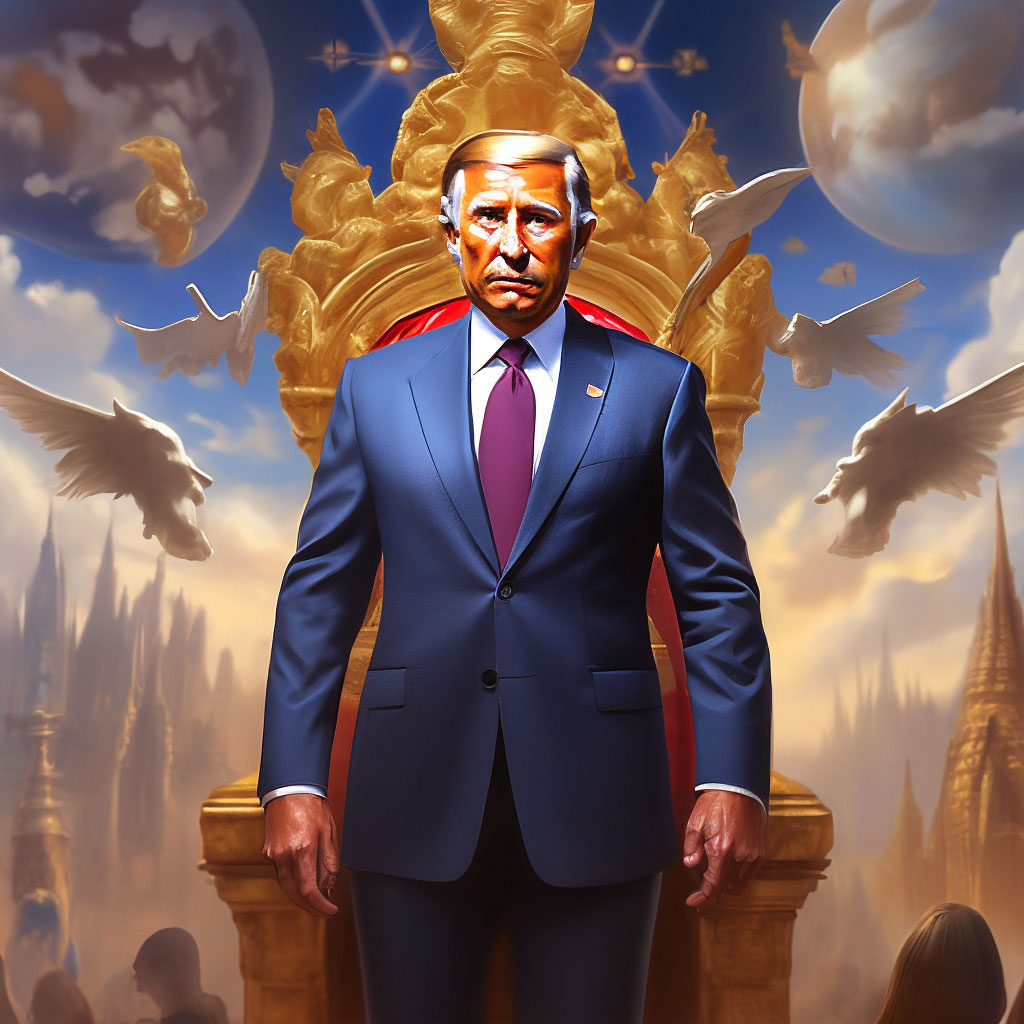 "The main leader of the world" — image created in Shedevrum