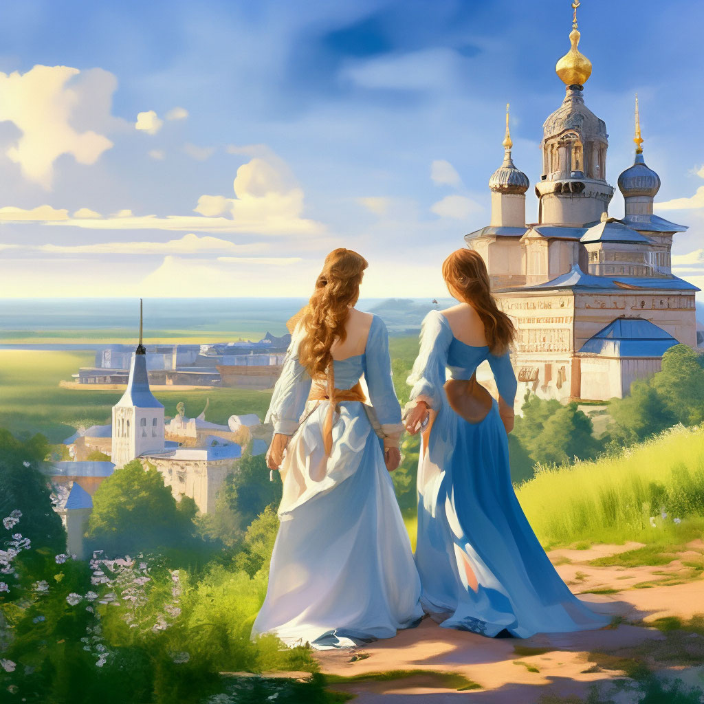 "Ancient russian city, 17th century, summer, clear day, in the ...