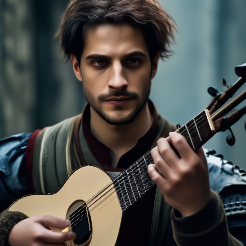 "Actor Mark Bogatyrev as Buttercup with a lute in his hands" — image ...