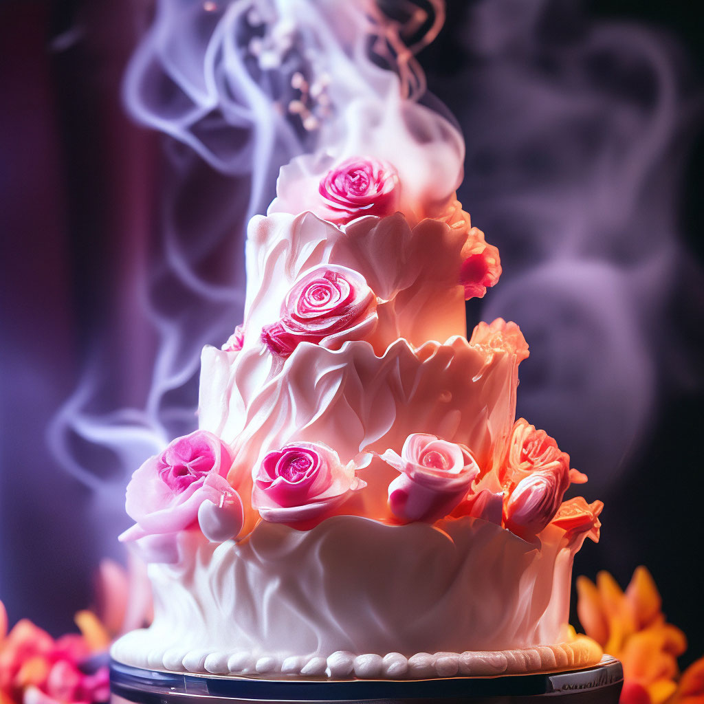 "Wedding cake made of smoke, 16k, professional photo, beautiful, high ...