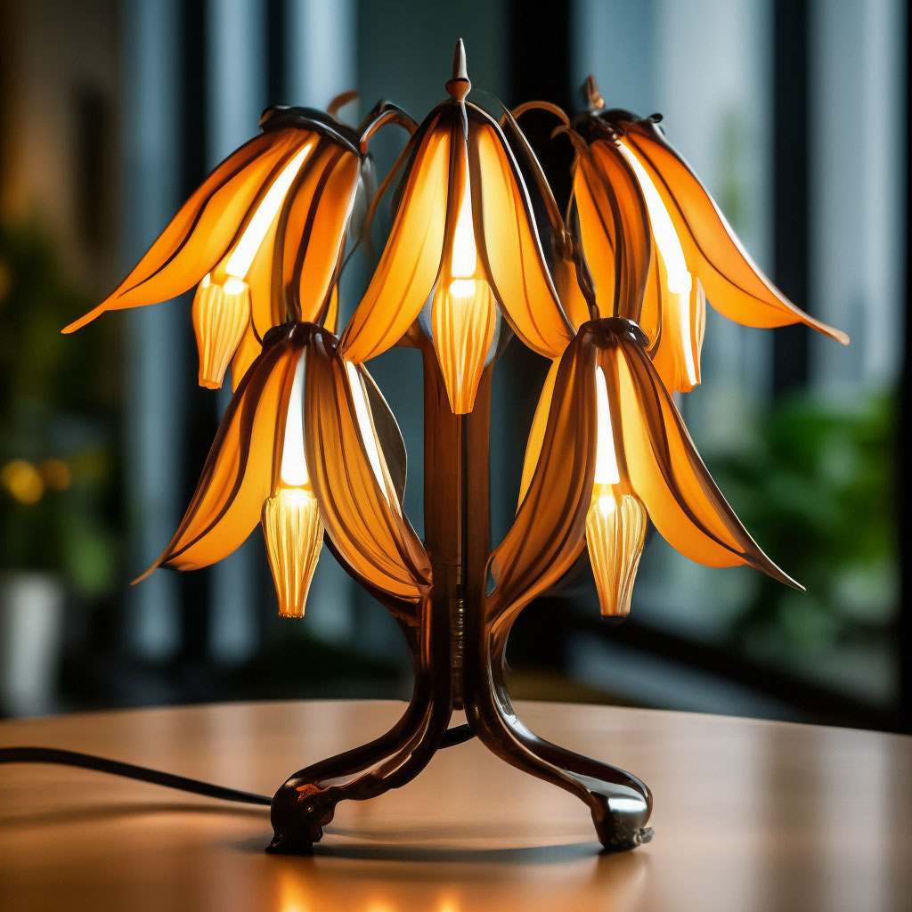 "Table lamp in the form of a bell flower" — image created in Shedevrum