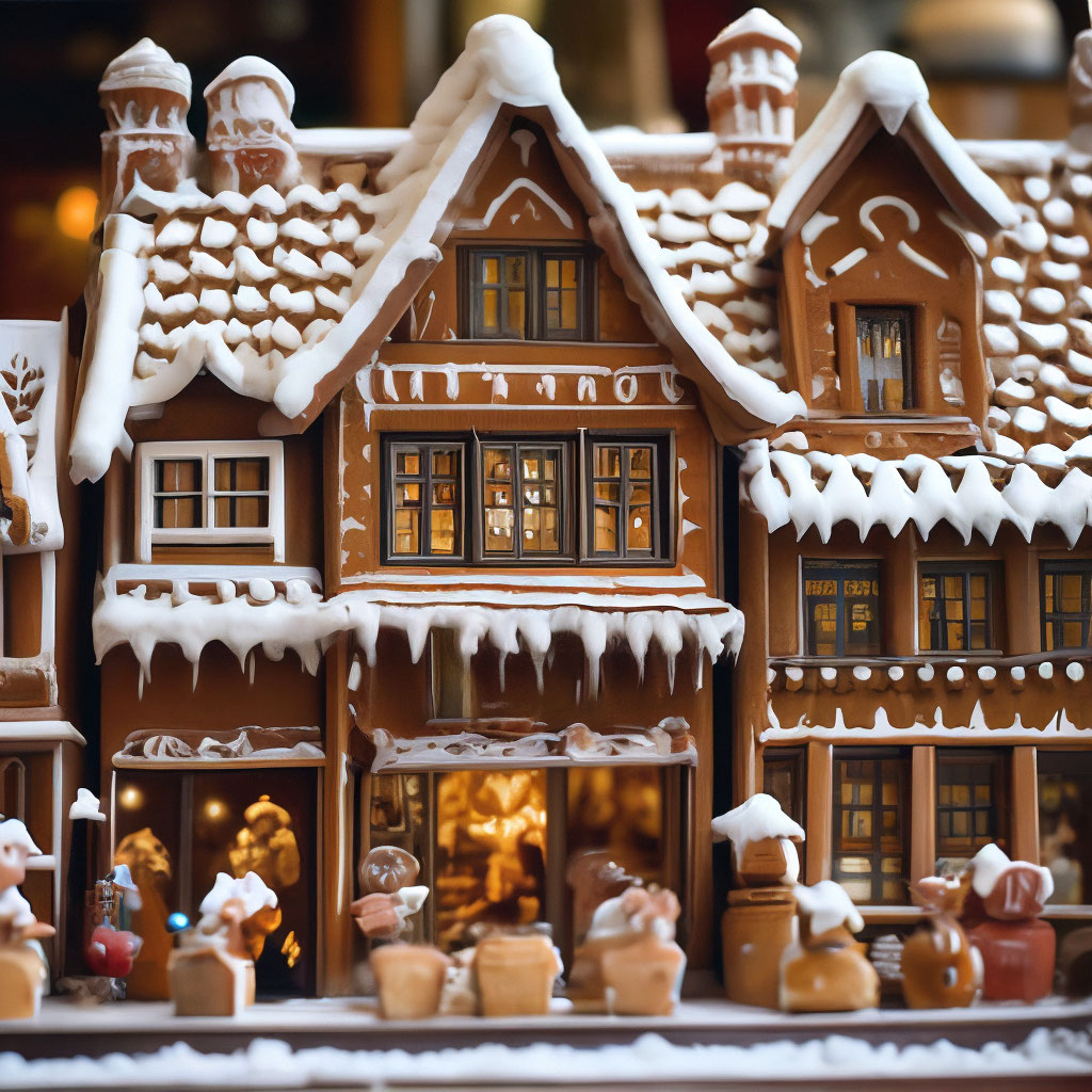 "Gingerbread shop in the Middle Ages, photos, realism, high detail ...
