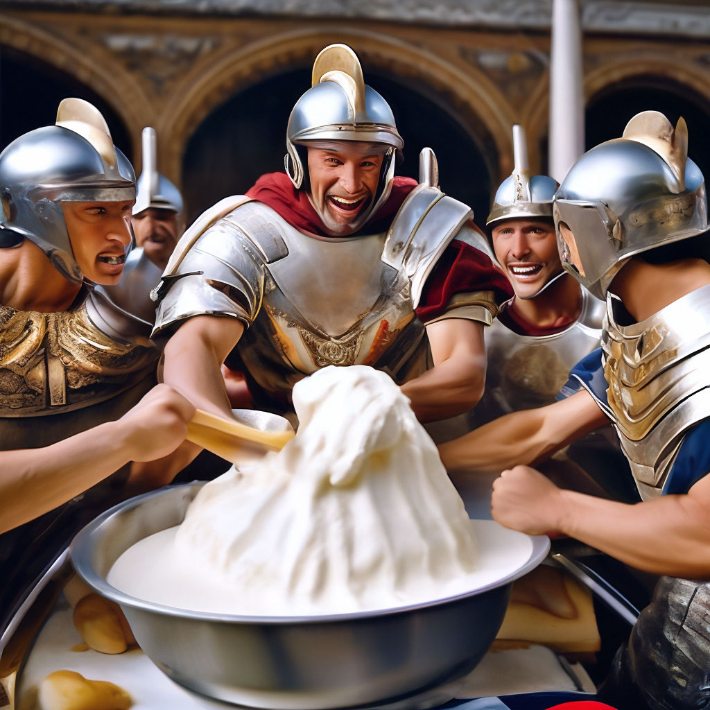 "Share a lush cake with boiled condensed milk and rule, Julius Caesar ...