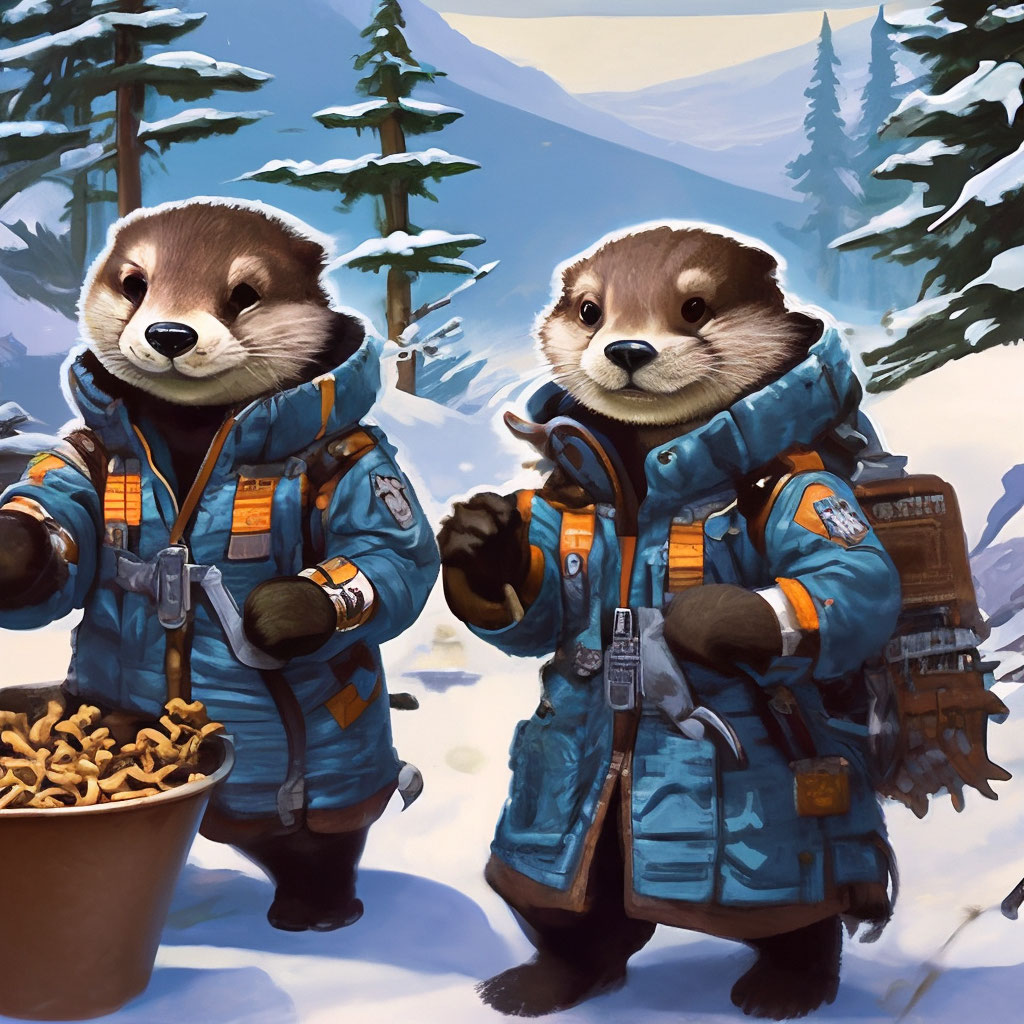 "In the depths of the tundra, otters in gaiters, digging cedar kernels ...