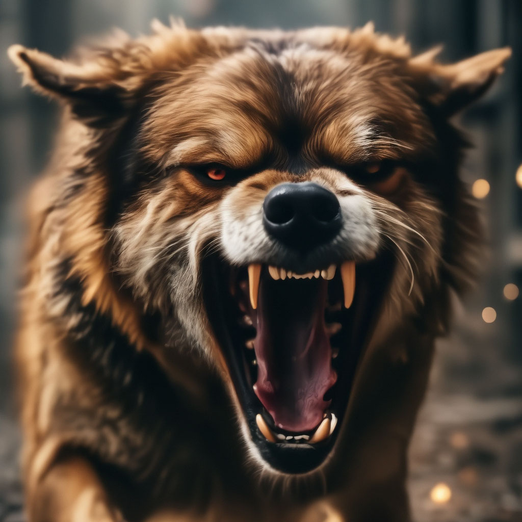 "Angry dog" — image created in Shedevrum