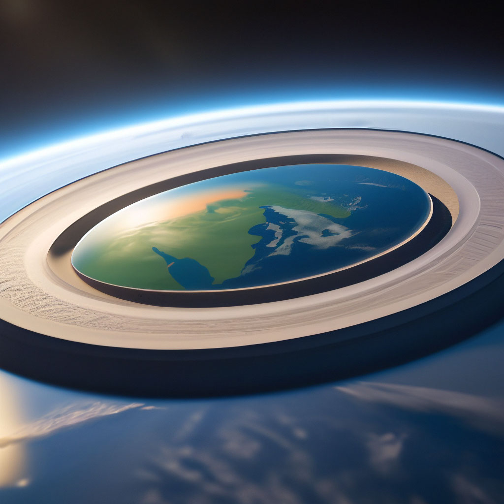 "Earth is a flat disk" — image created in Shedevrum
