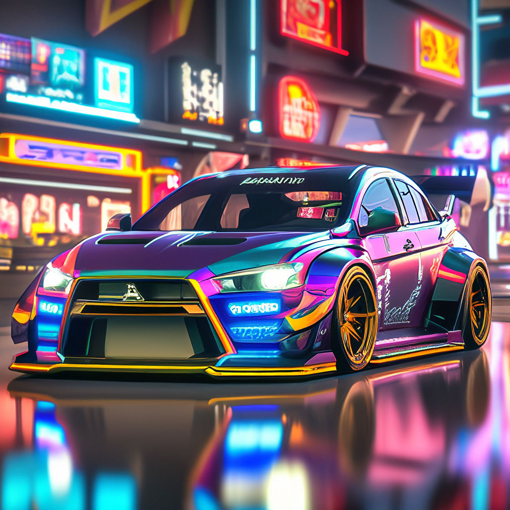 "Mitsubishi lancer Evo X cyberpunk filigree,art nouveau ...