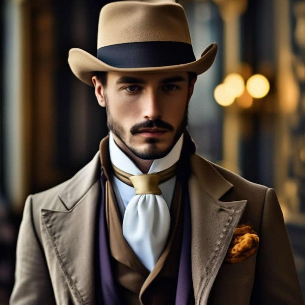 "Costume style, man, dandy" — image created in Shedevrum