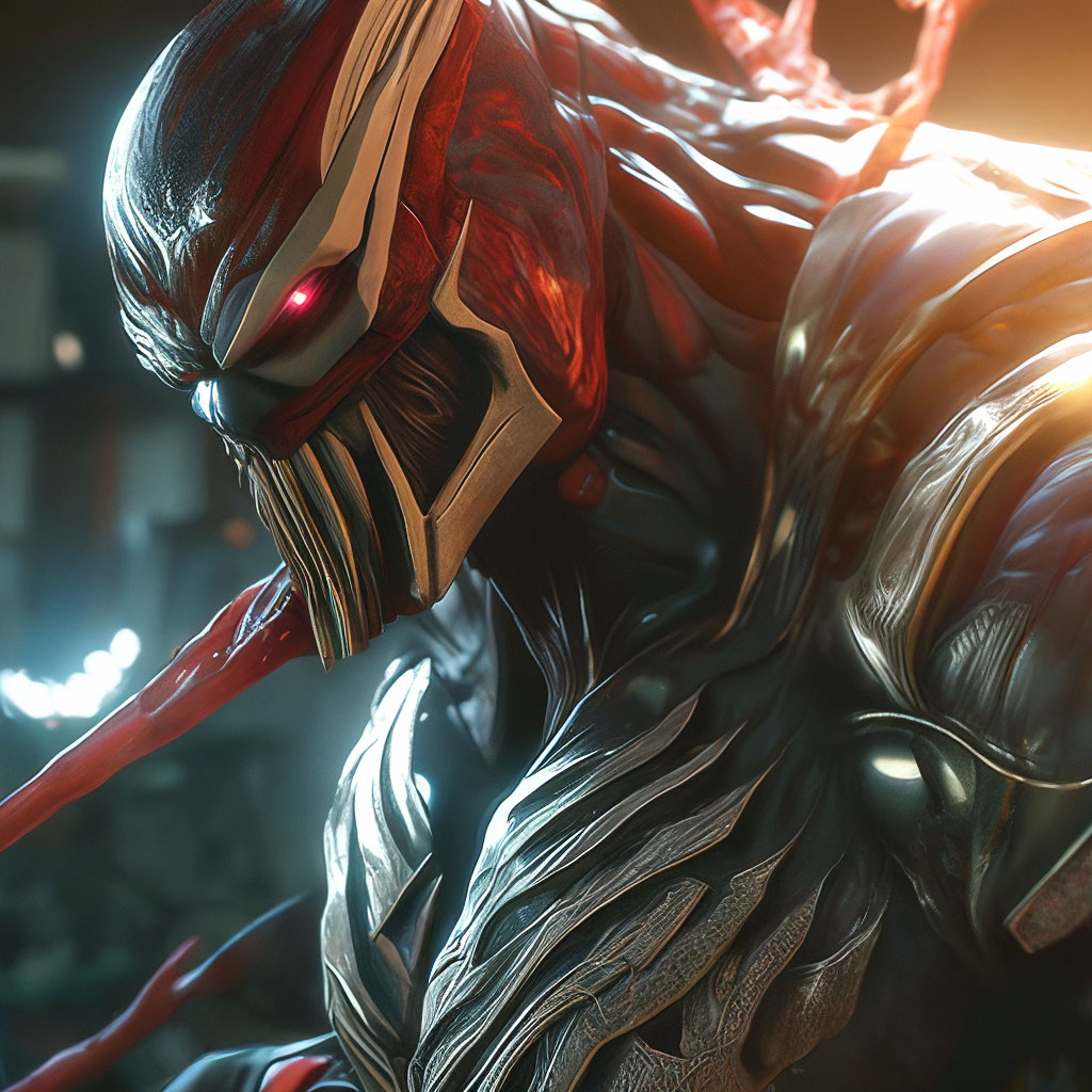 "Venum,punisher,juggernaut,eyes on electric ,3D rendering,32k, CGI ...