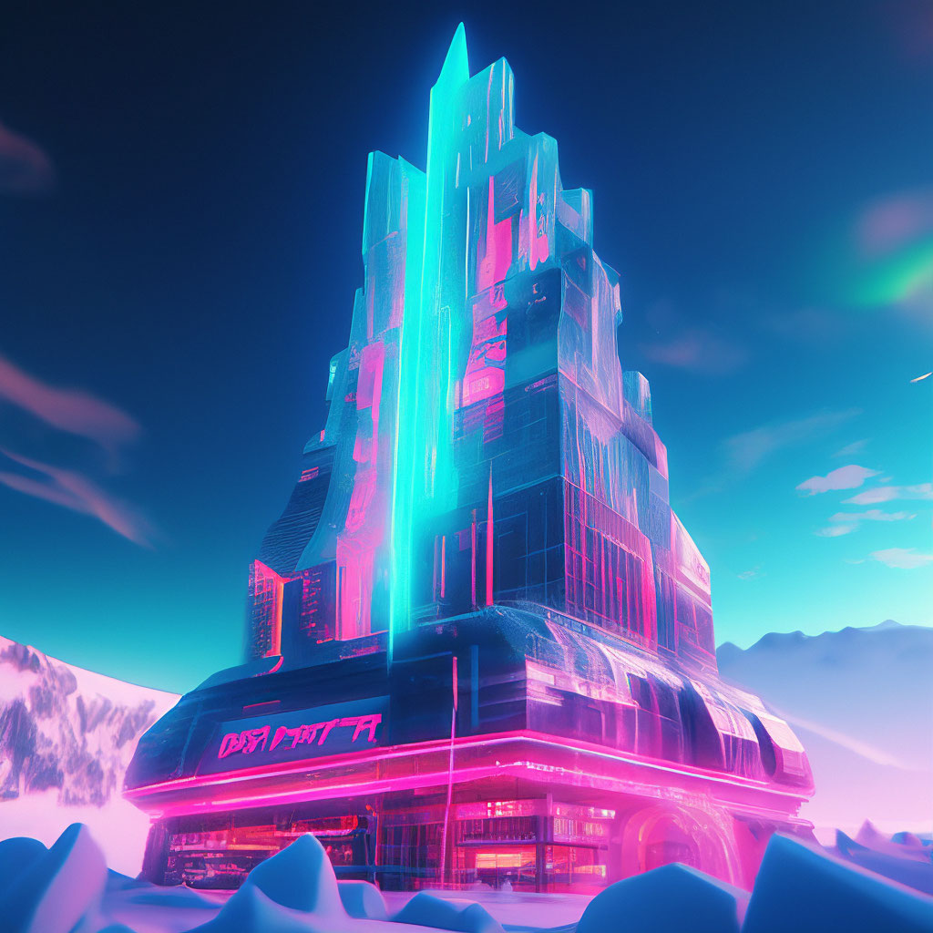 "Inapnitians are building a skyscraper out of ice" — image created in ...