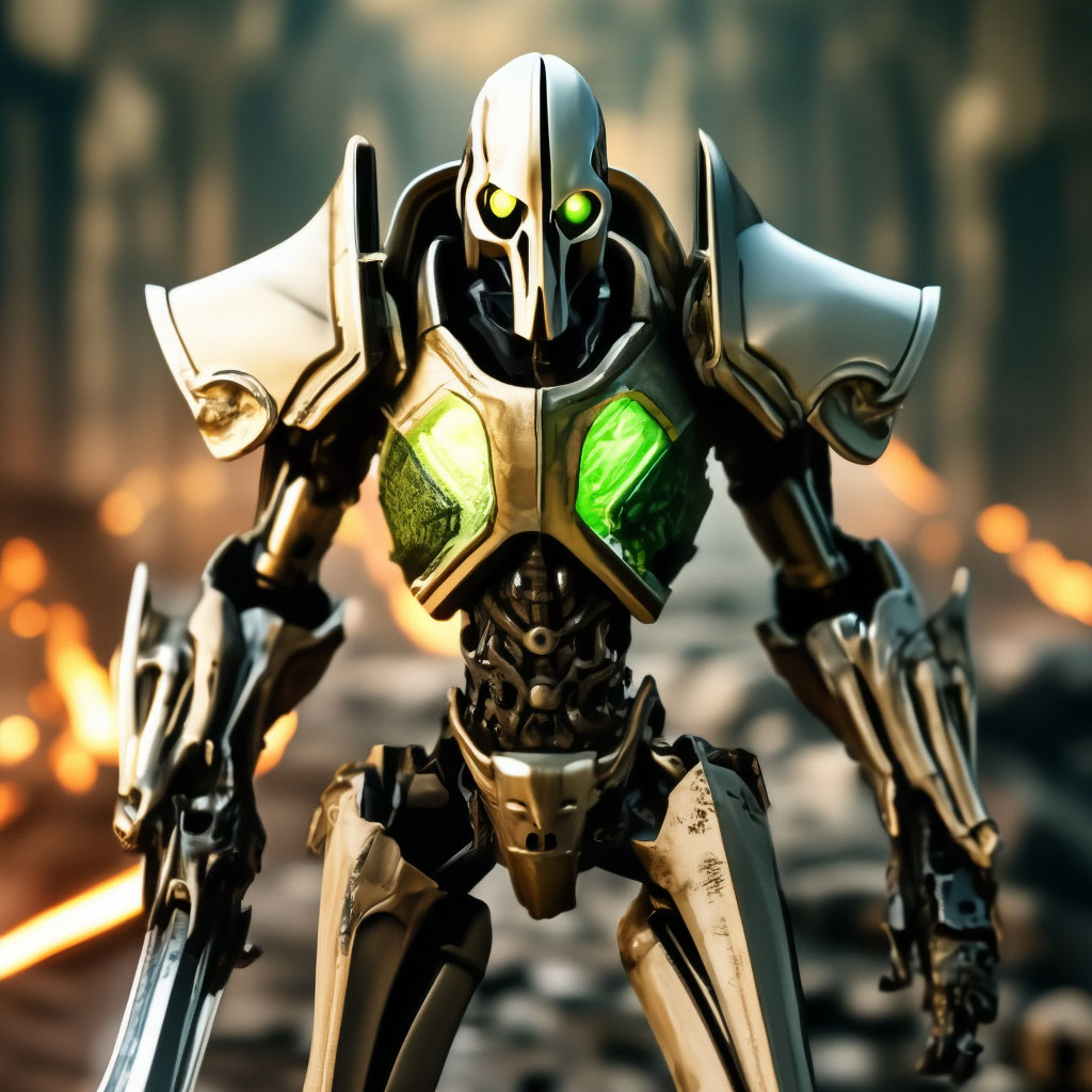 "General Grievous,Necron Skeleton,Warhammer 40k, light green crystal ...