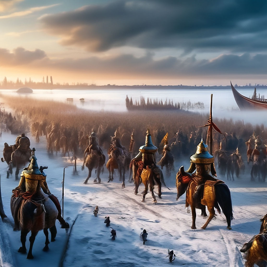 "Historical battle, battle on the frozen Lake Peipsi of Russian heroes ...