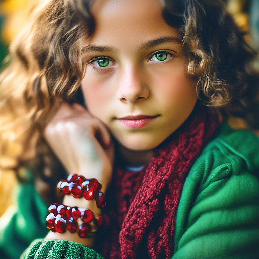 "High quality, high detail, complex details, a girl in a garnet ...