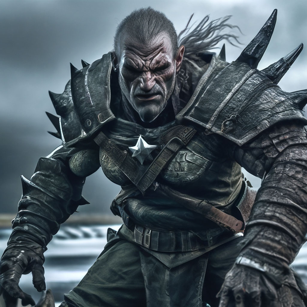 "Orc the Witcher,full body, metamorphosis, horror, dark fantasy, gloomy ...