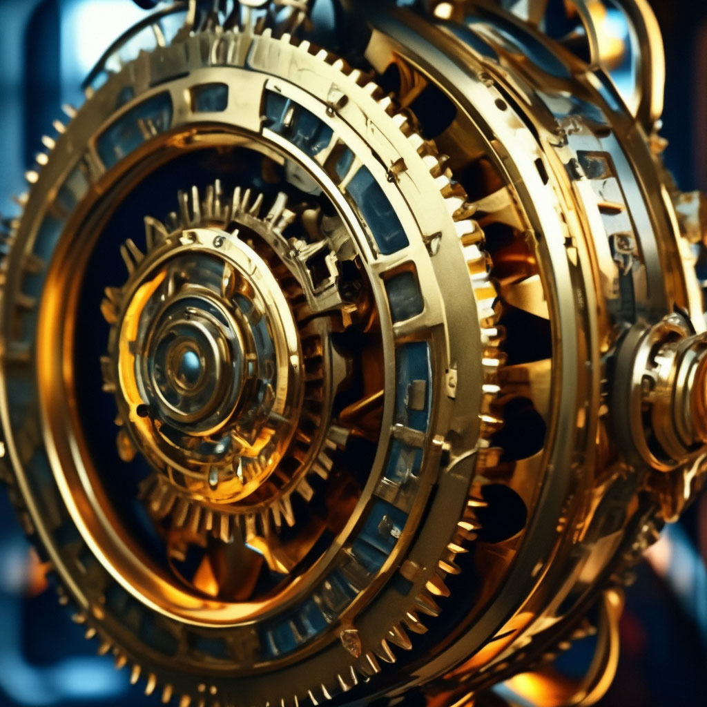 "A cybernetic device a set of gears an armored capsule of time in ...