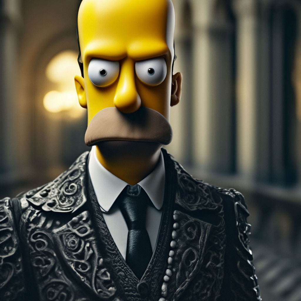 "Homer Simpson, in the style of Tim Burton, high resolution, high ...