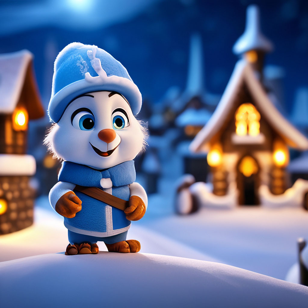 "Bouli from the cartoon Snow Village" — image created in Shedevrum