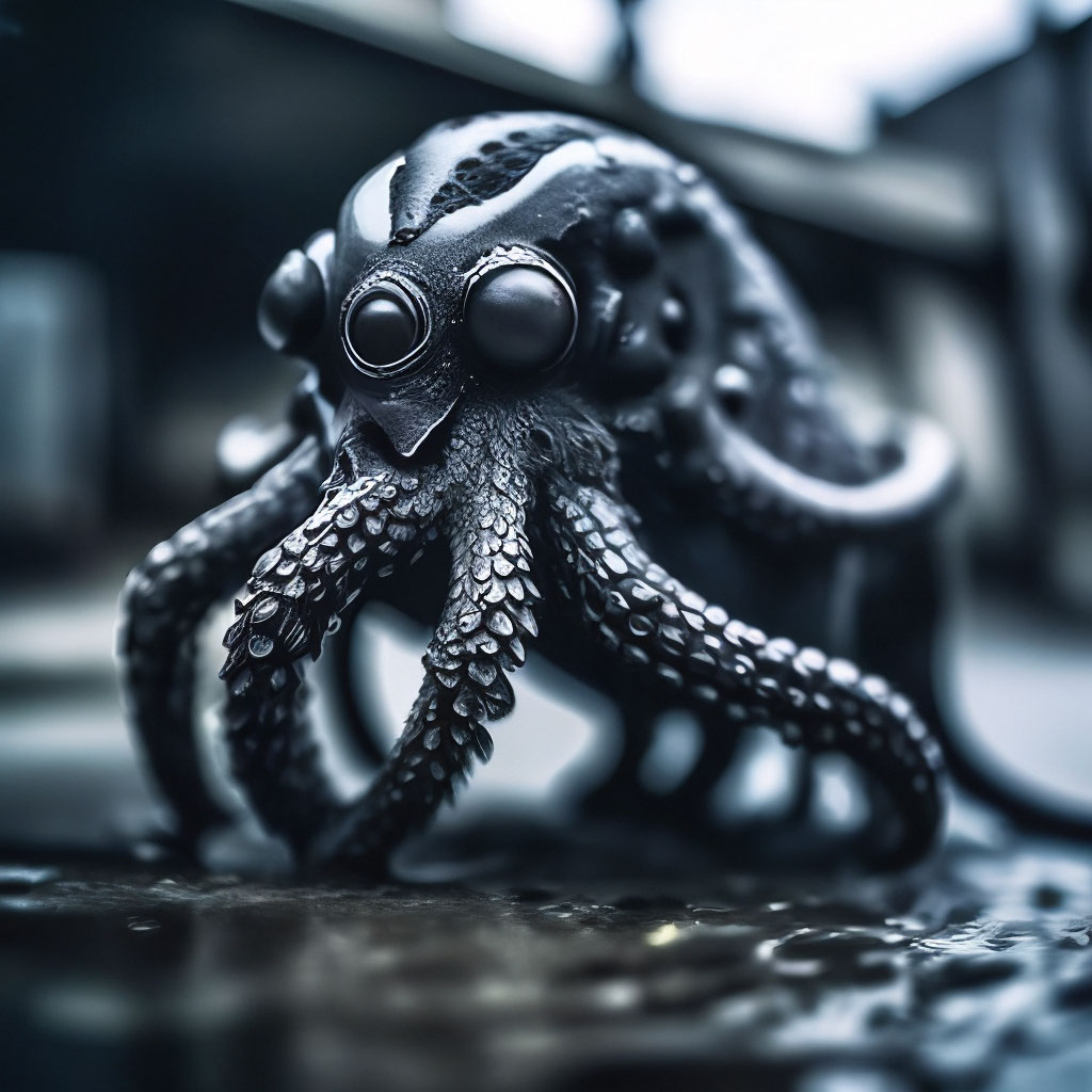 "Octopus-mole mutant in the style of cyberpunk, deep photography ...