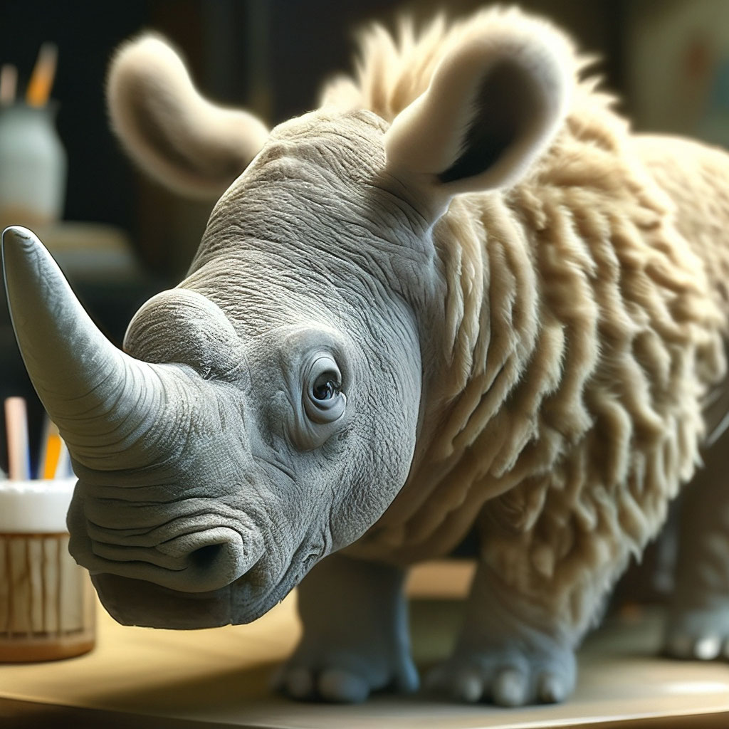 "Anthropomorphic hybrid rhinoceros tolya little rhinoceros ...