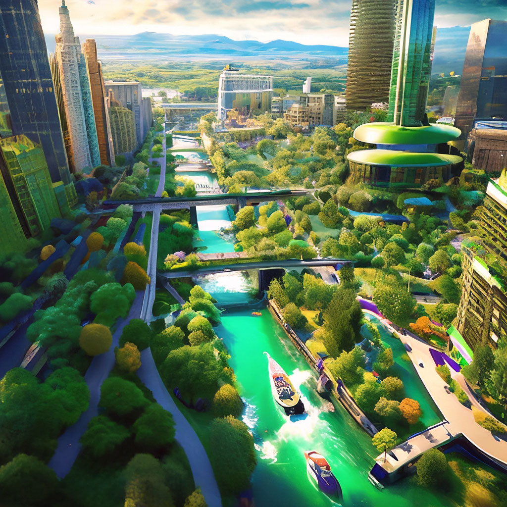"The emerald city" — image created in Shedevrum