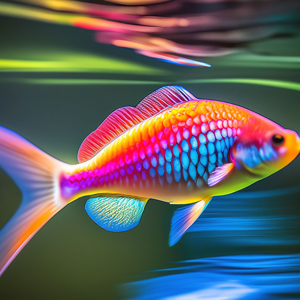 "Rainbow fish" — image created in Shedevrum