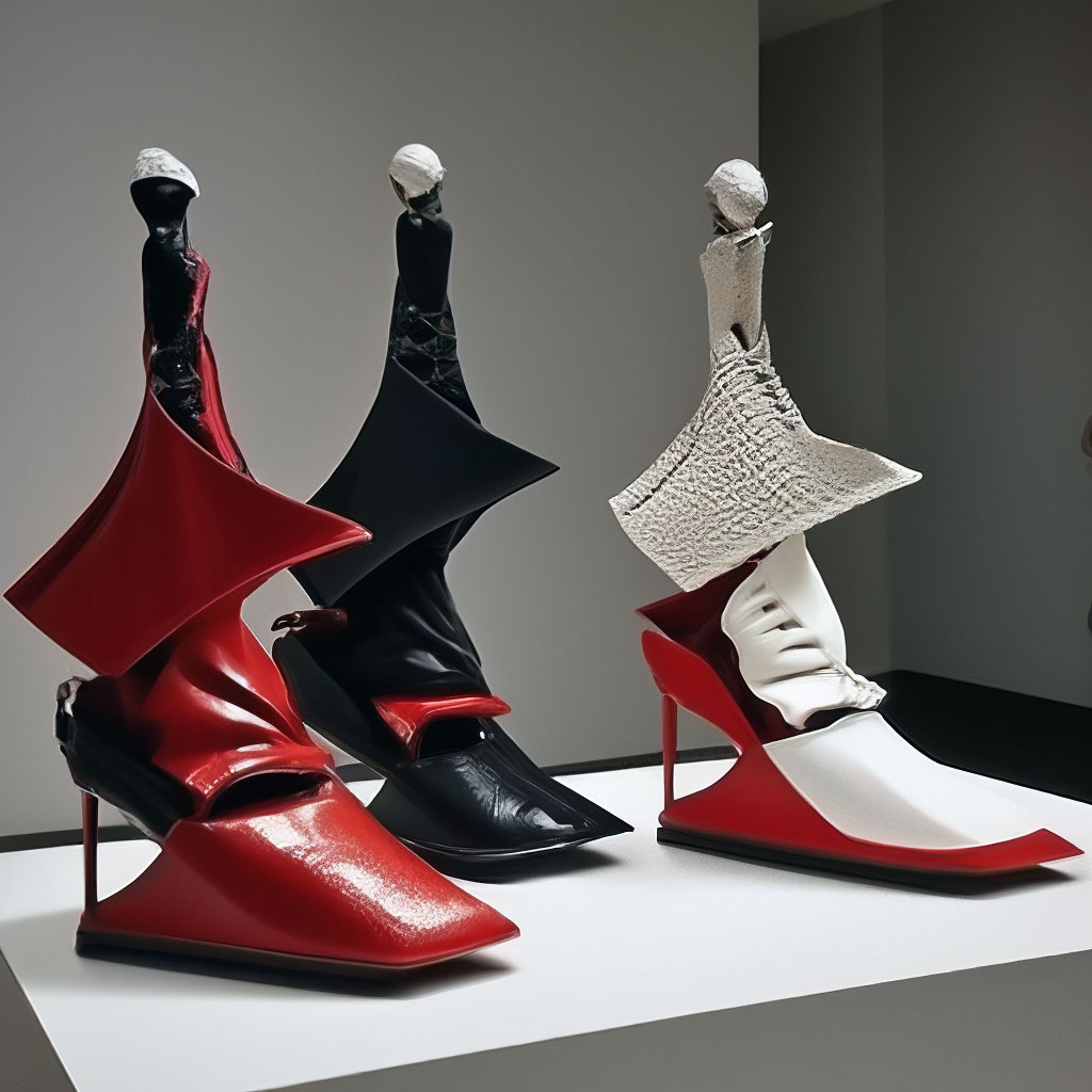 "Art project opera singer's shoes, two shoes, avant-garde, aesthetics ...