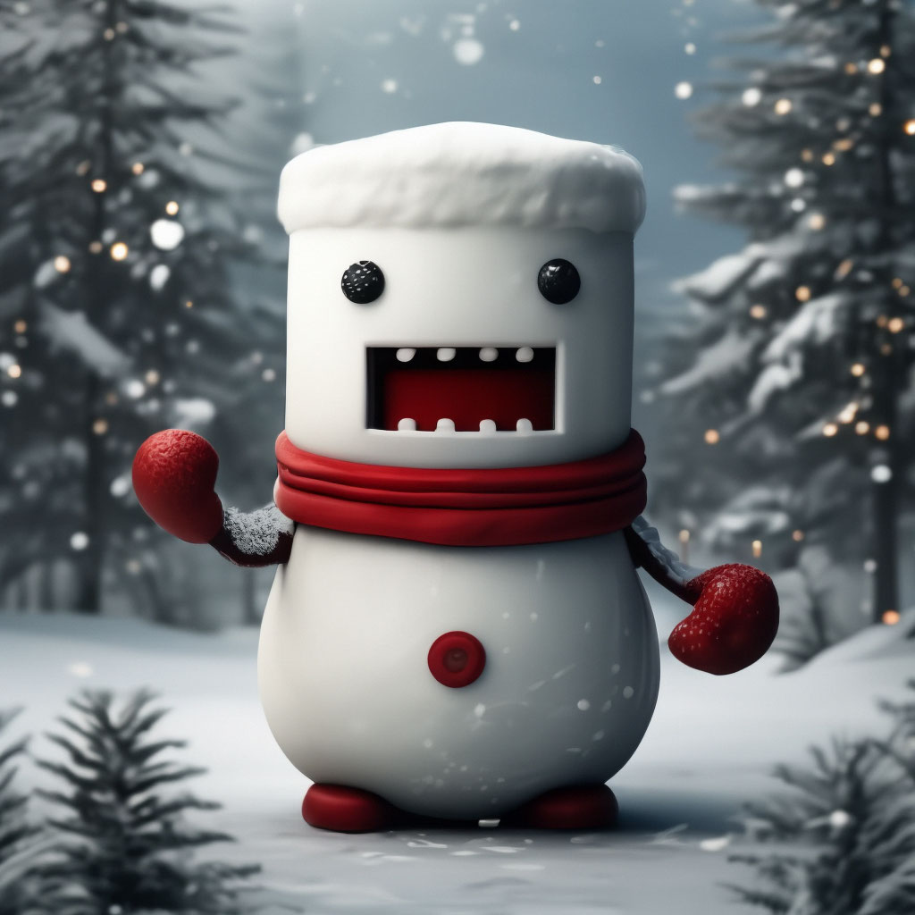 "Domo - Kun the snowman" — image created in Shedevrum
