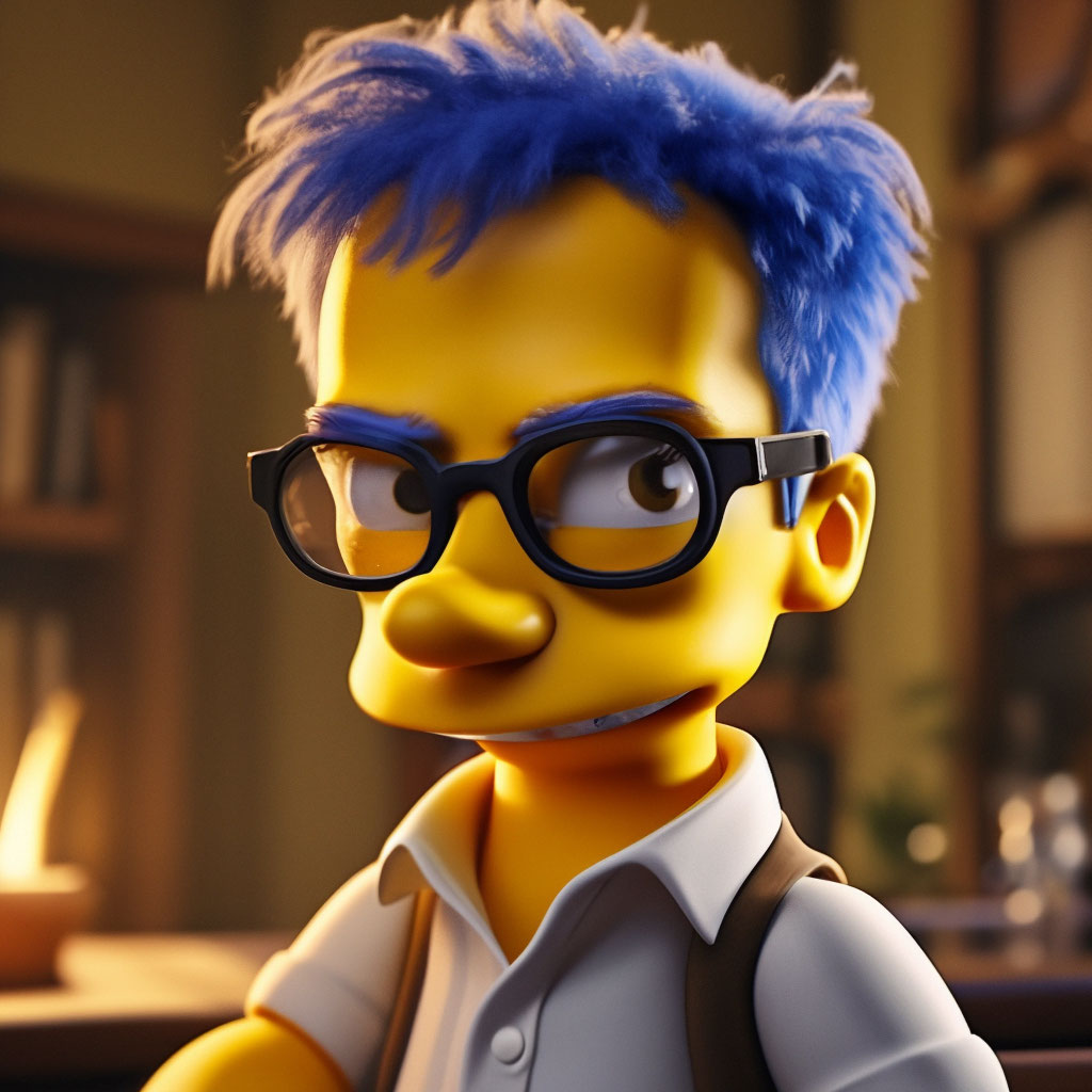 "Milhouse, glasses, The Simpsons" — image created in Shedevrum