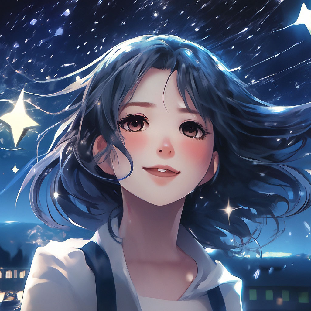 "Star rain" — image created in Shedevrum