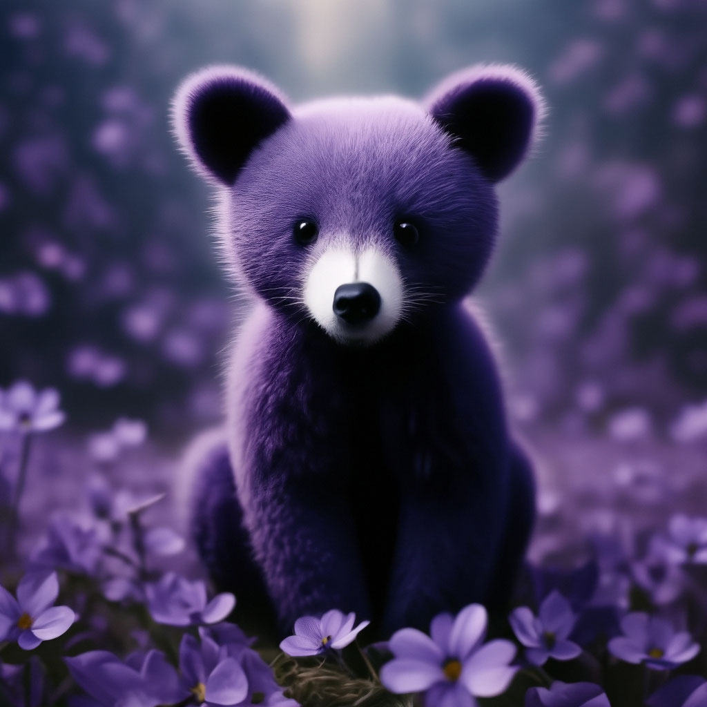 "1000 little lilac purple animals" — image created in Shedevrum
