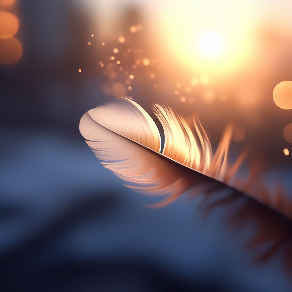 "A blurry feather flies from a height" — image created in Shedevrum
