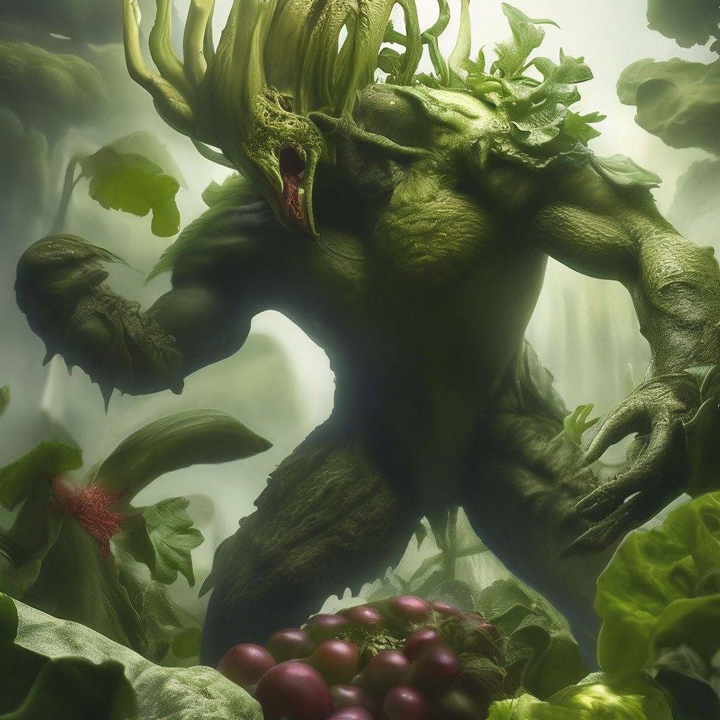 "Vegetable battle. Metamorphosis. Humanization. Anthropomorph ...