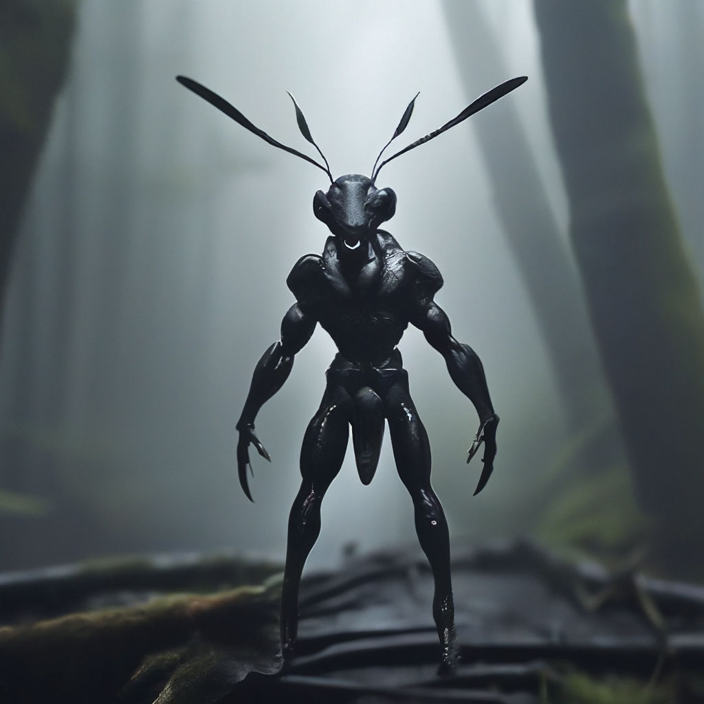 "Ant body builder" — image created in Shedevrum