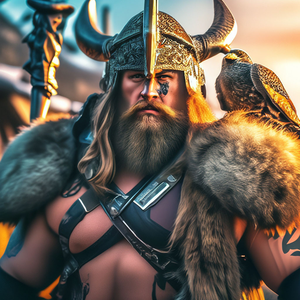 "This is a realistic hefty, pumped-up Viking with a manly face in scars ...