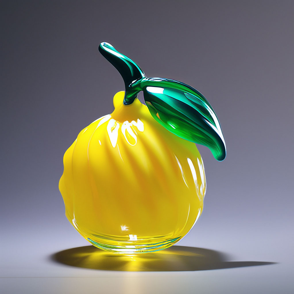 "Glass lemon made of glass" — image created in Shedevrum