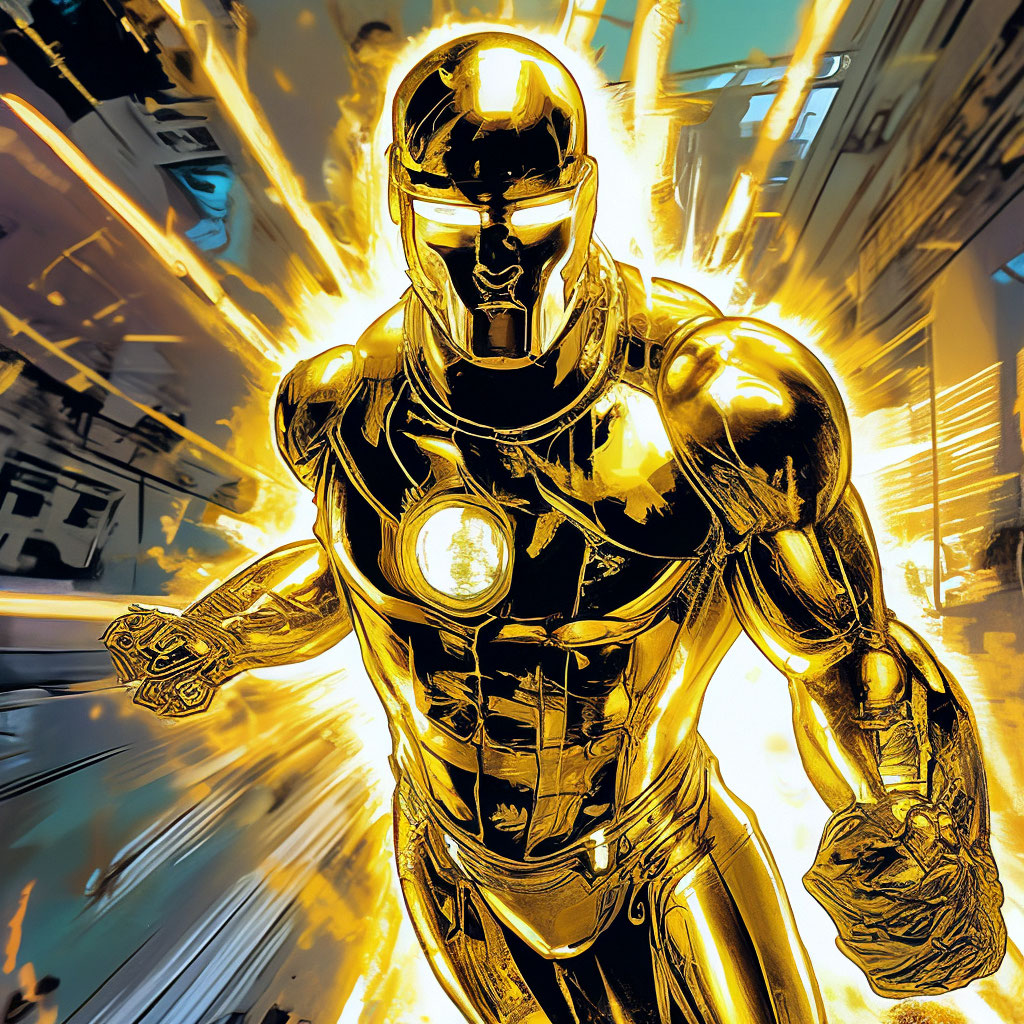 "The golden man" — image created in Shedevrum