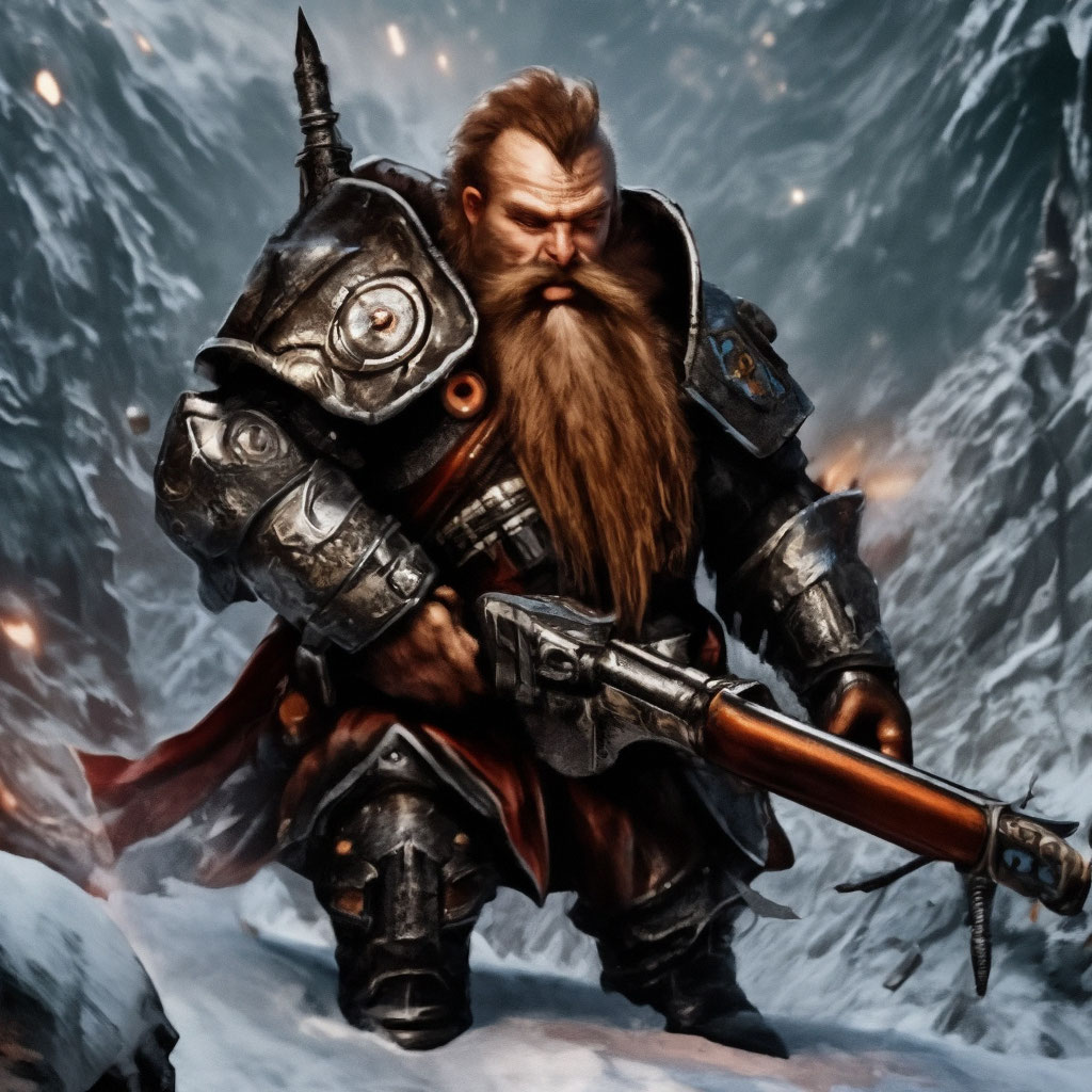 "Dwarf with musket, dark fantasy, high quality" — image created in ...