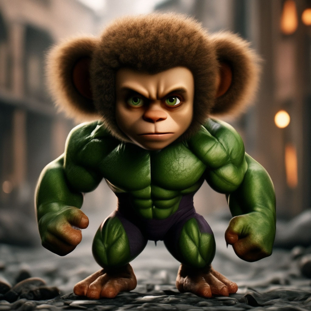 "Cheburashka - Hulk" — image created in Shedevrum