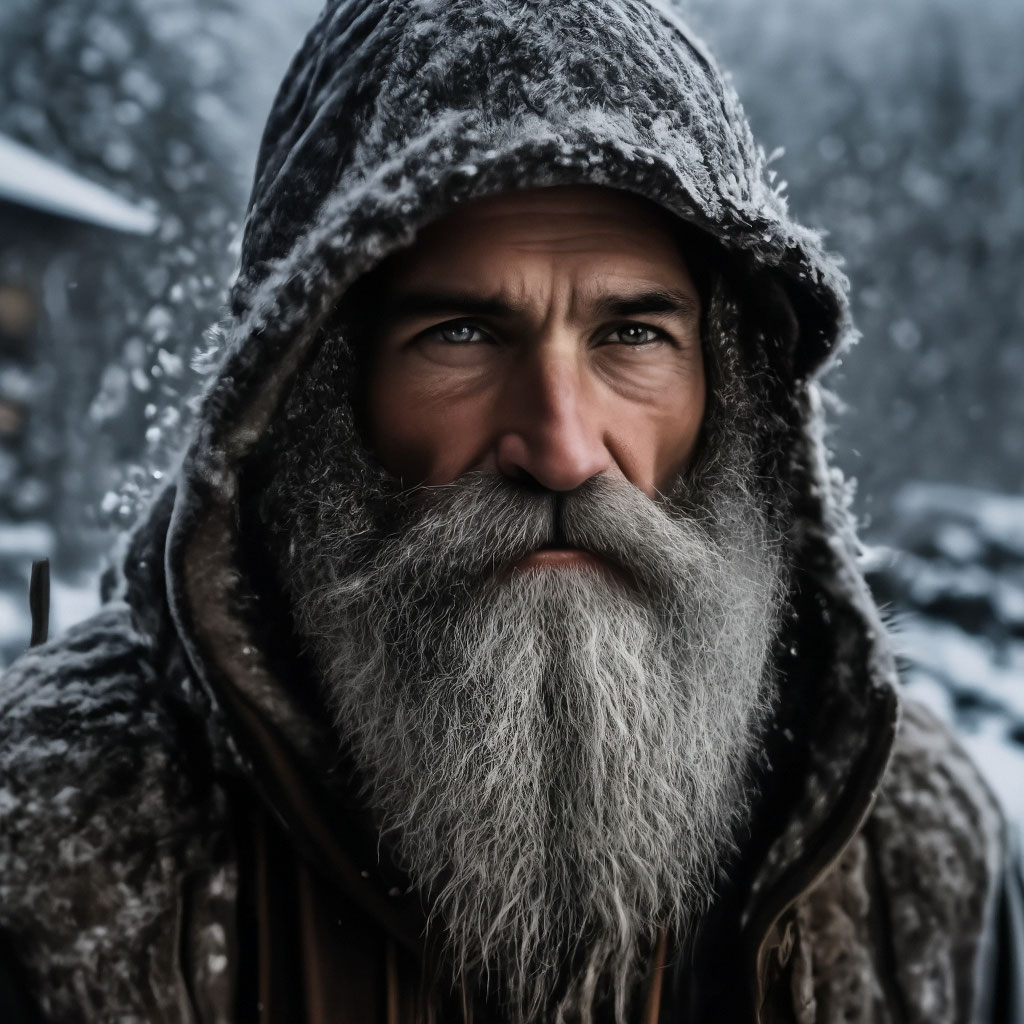 "The grandfather with the icy beard" — image created in Shedevrum