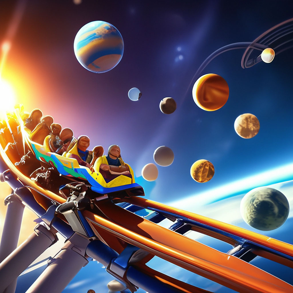"A roller coaster in space, you can see all the planets, the bright sun ...