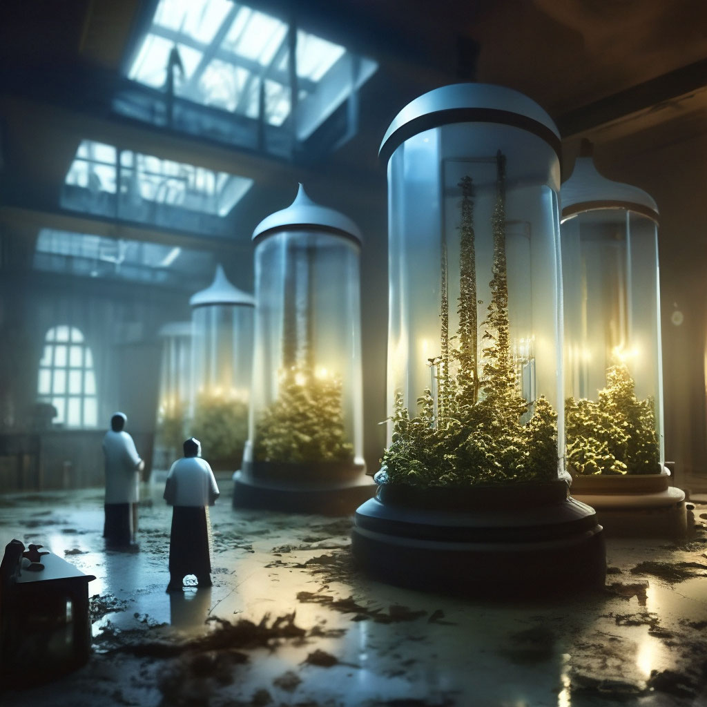 "An old, abandoned, scary laboratory of an abnormal scientist, huge ...
